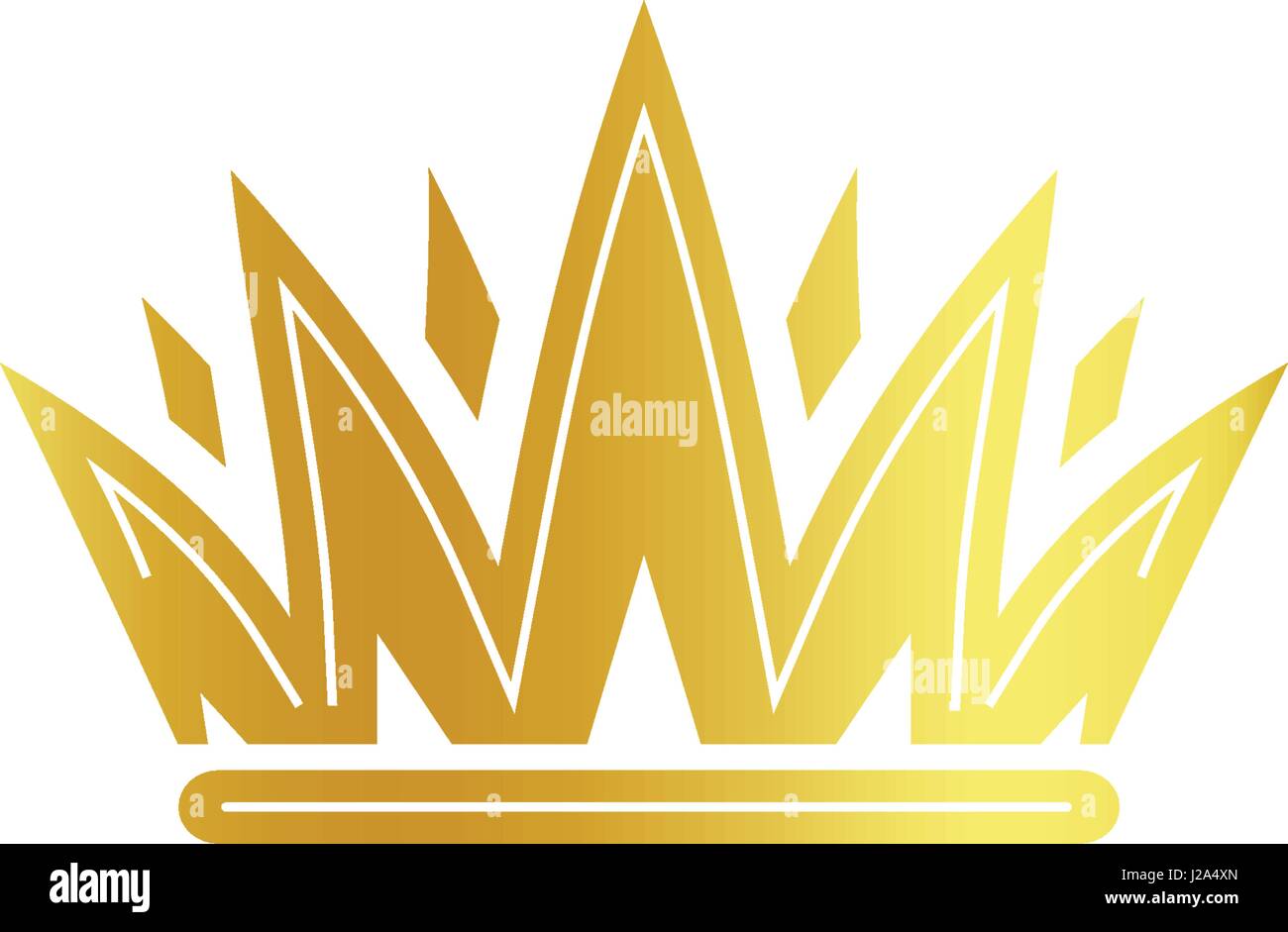 Goldene Farbe Krone Logo auf weißem Hintergrund, luxuriösen königlichen ...