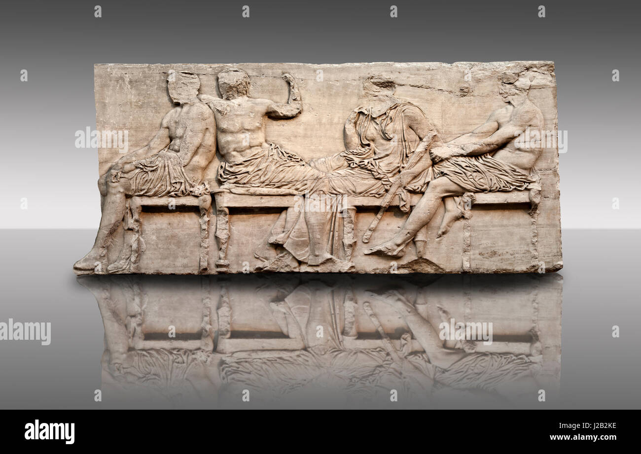 Releif Marmorskulpturen aus dem Osten Fries rund um den Parthenon Block ...