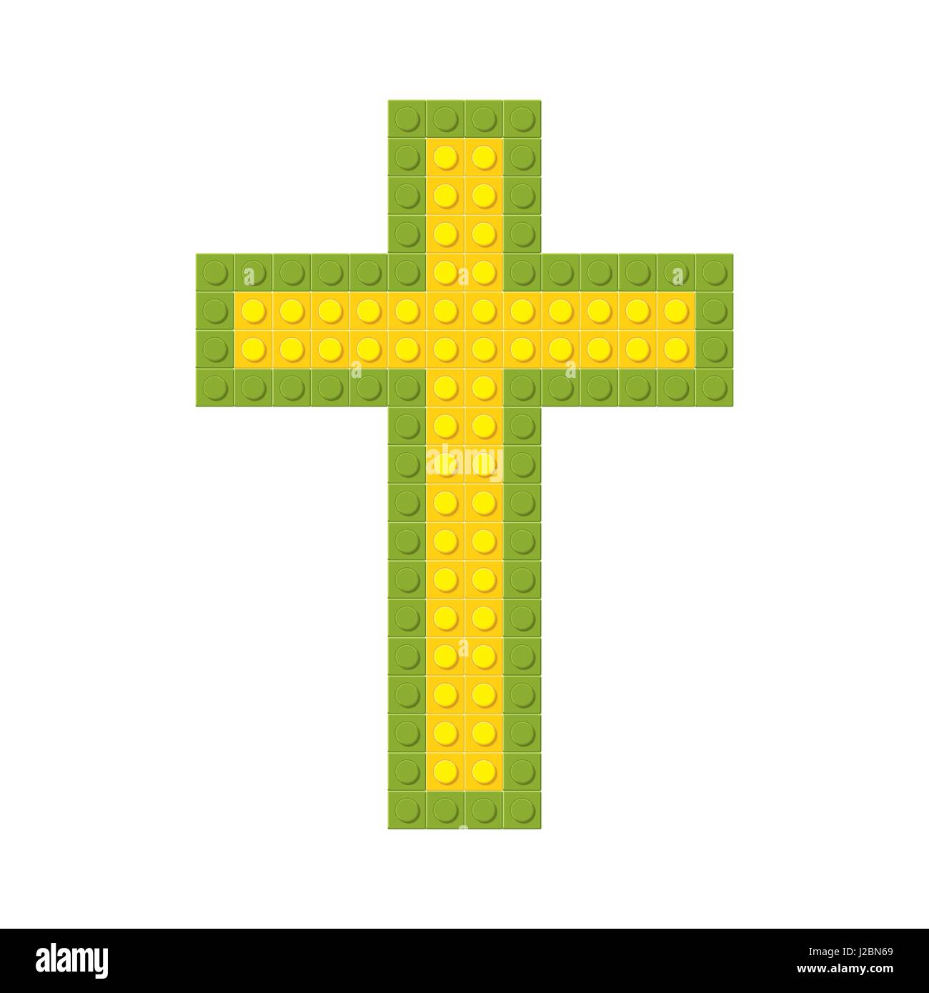Christliche Symbole in Form von Lego. Das Kreuz Jesu Christi Stock ...