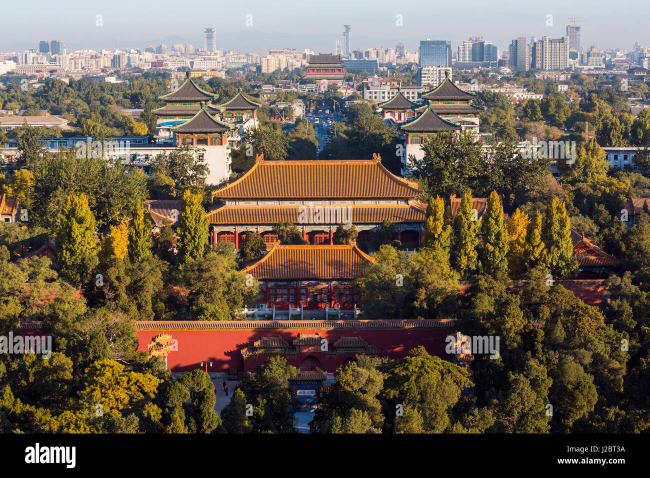 Luftbild von der verbotenen Stadt und Stadtbild, Peking, China ...