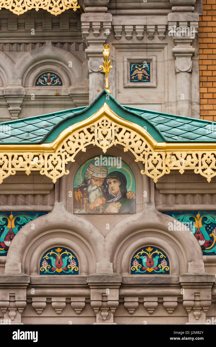 Deutschland, Hessen, Darmstadt Mathildenhohe Kunstlerkolonie Park, Russisch-orthodoxe Kapelle ...