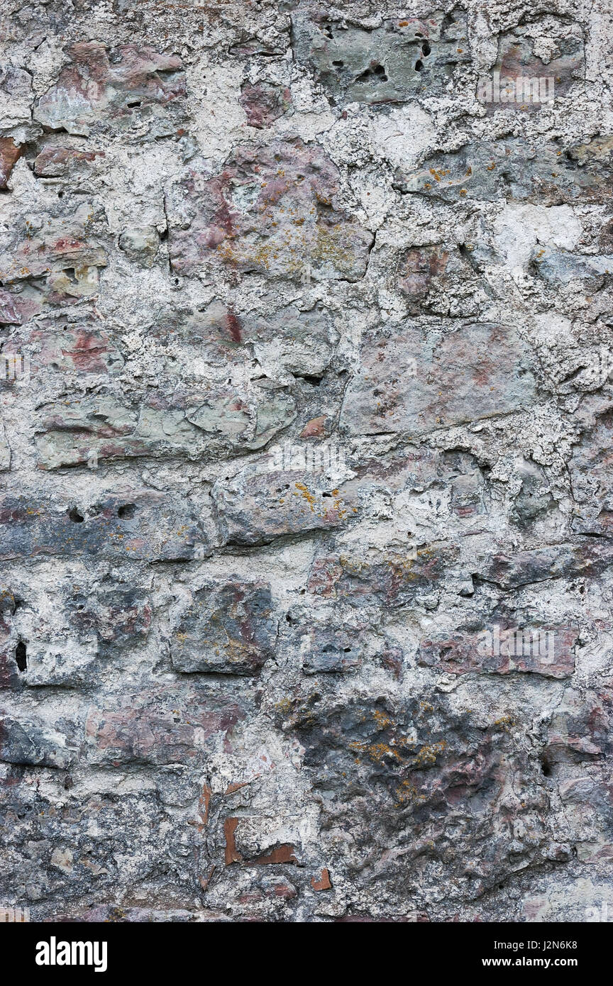 Steinmauer Hintergrund Closeup, vertikale verputzt Grunge rot grau ...