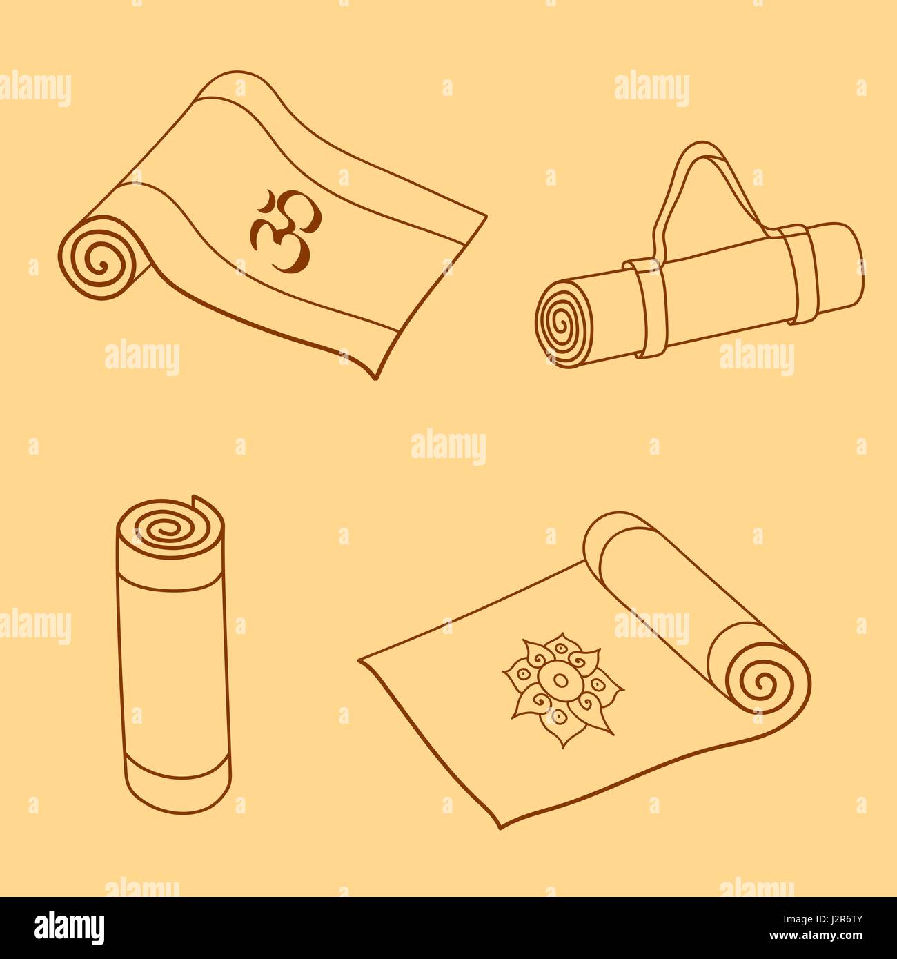 Practicing yoga and pilates doodle set -Fotos und -Bildmaterial in ...