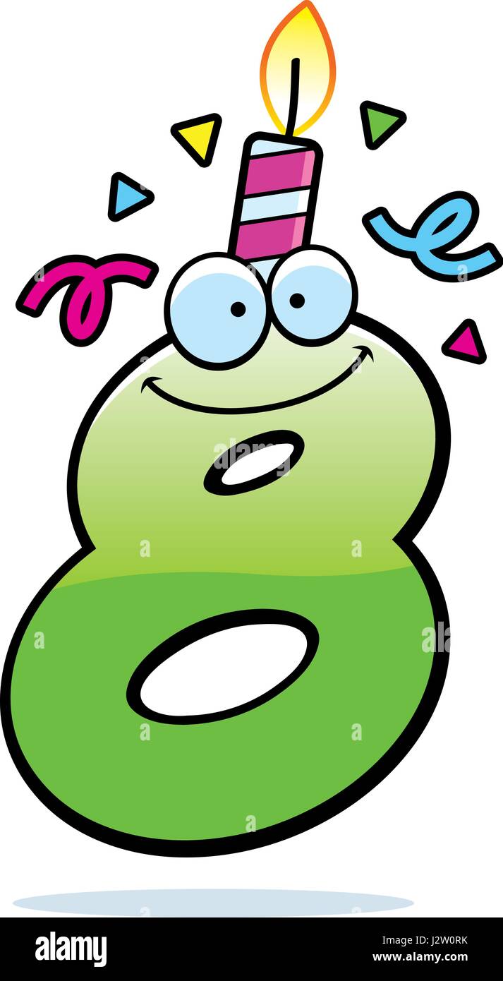 Cartoon illustration number eight smiling -Fotos und -Bildmaterial in ...