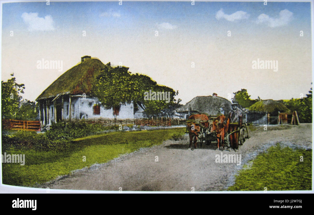 1917. Siedlung in Tavria (Süden der Ukraine). Postkarte Stockfotografie ...