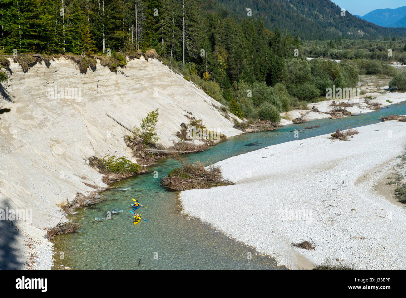 Wie in Kanada: obere Isar flussabwärts von Wallgau, Karwendel ...