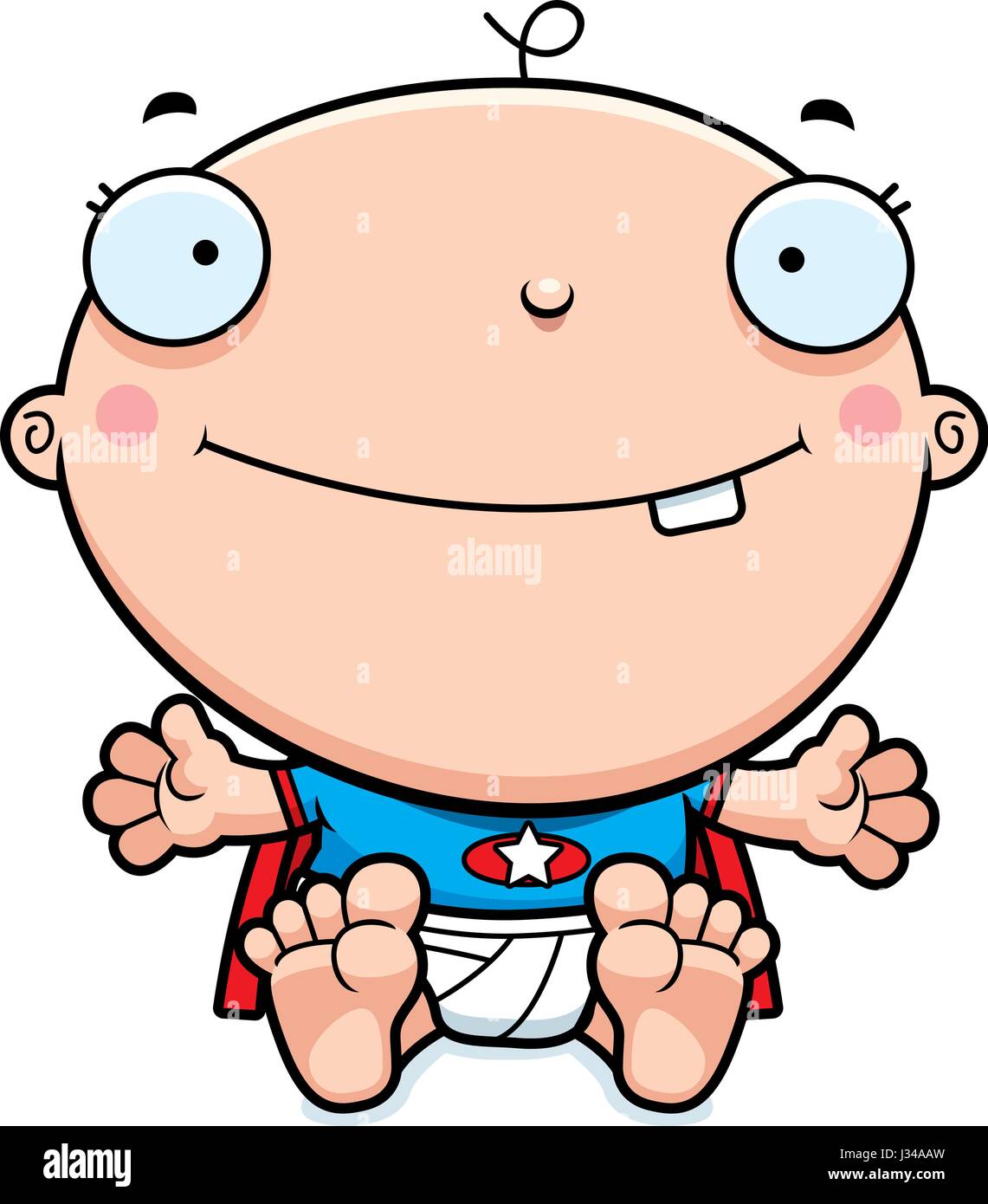 Ein Cartoon Illustration ein Baby Superhelden lächelnd Stock ...