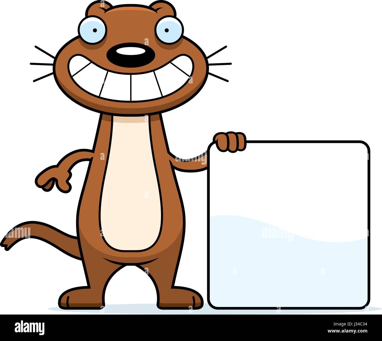 Ein Cartoon Illustration ein Wiesel mit einem Schild Stock-Vektorgrafik ...