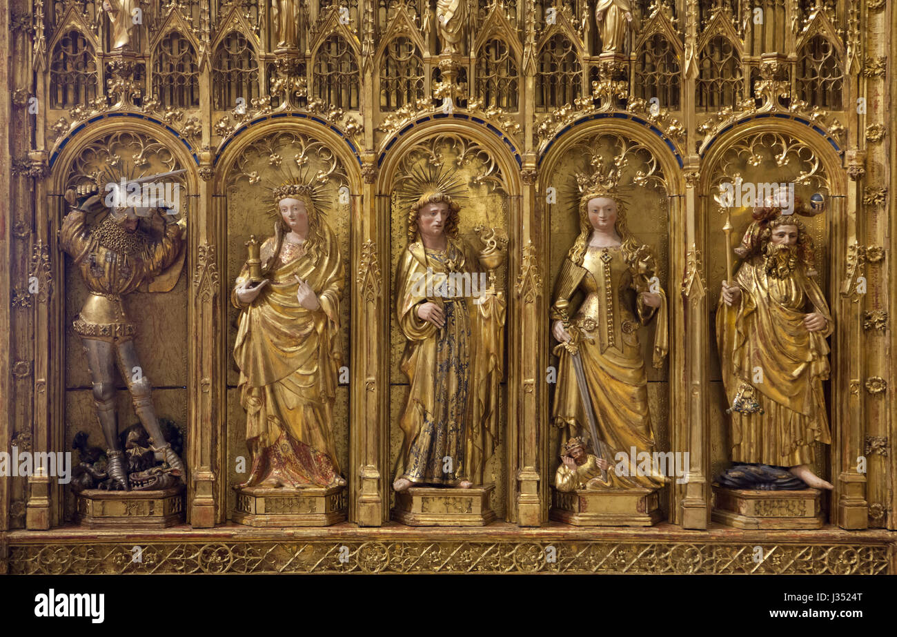Hl. Georg tötet den Drachen, Mary Magdalene, Johannes der Evangelist, St. Katharina und St ...