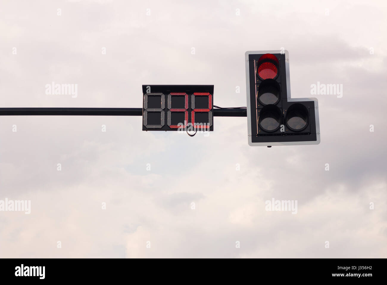 Ampel die roten Lichter zeigen das rote Auto Stockfotografie - Alamy