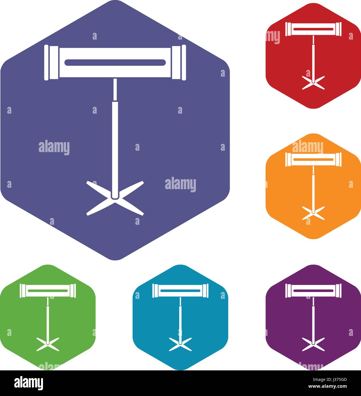 Elektrische Heizung Symbole set Sechseck Stock-Vektorgrafik - Alamy