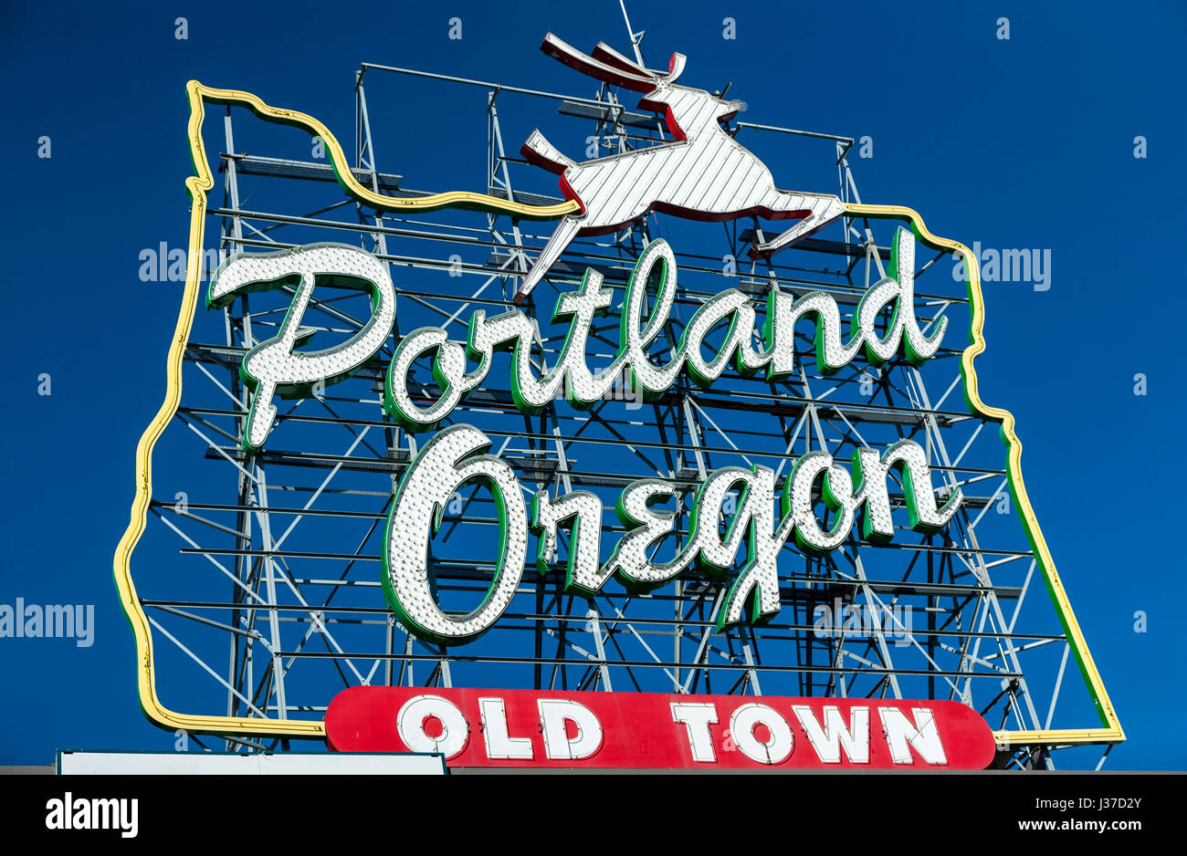 Neon Sign, Old Town, Portland, Oregon USA Stockfotografie - Alamy