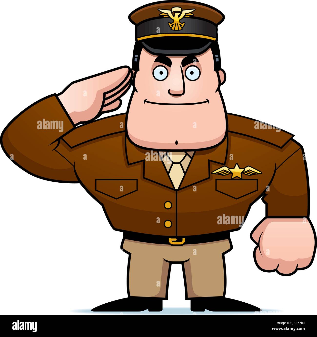 Veranschaulichung der Cartoon militärische Kapitän salutieren Stock ...