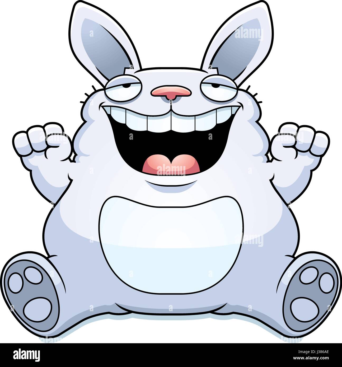 Cartoon illustration fat rabbit smiling -Fotos und -Bildmaterial in ...