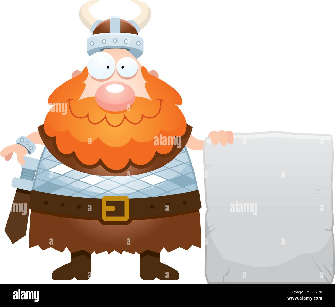 Ein Cartoon Illustration ein Wikinger mit einem Schild Stock ...