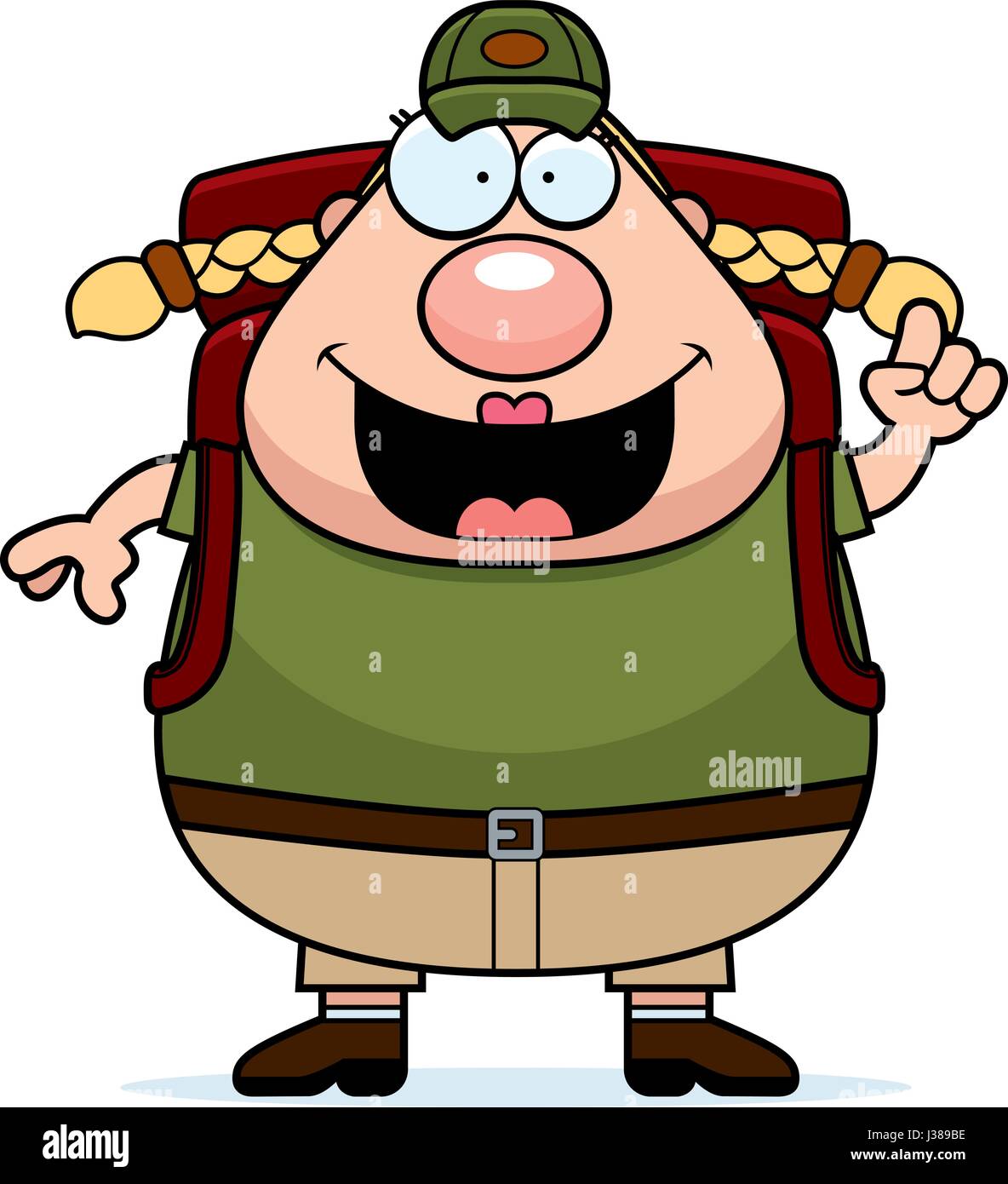 Ein Cartoon Illustration ein Wanderer mit einer Idee Stock-Vektorgrafik ...