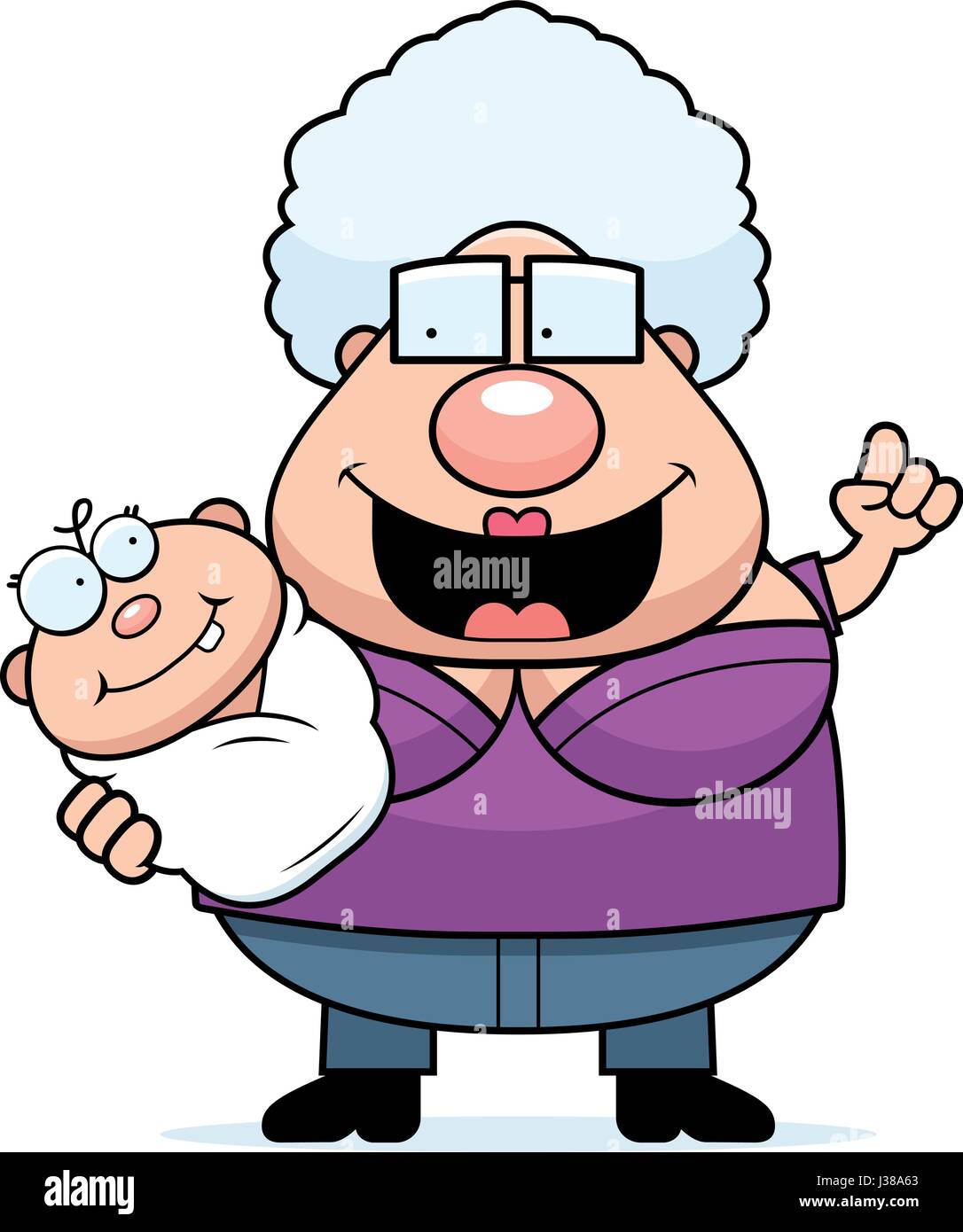 Mother grandmother talking cartoon illustration -Fotos und ...