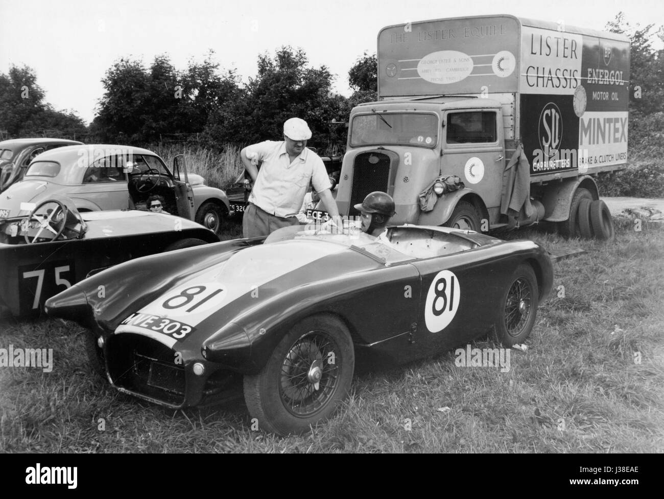 Lister Bristol mit Archie Scott Brown und Brian Lister 1954 ...