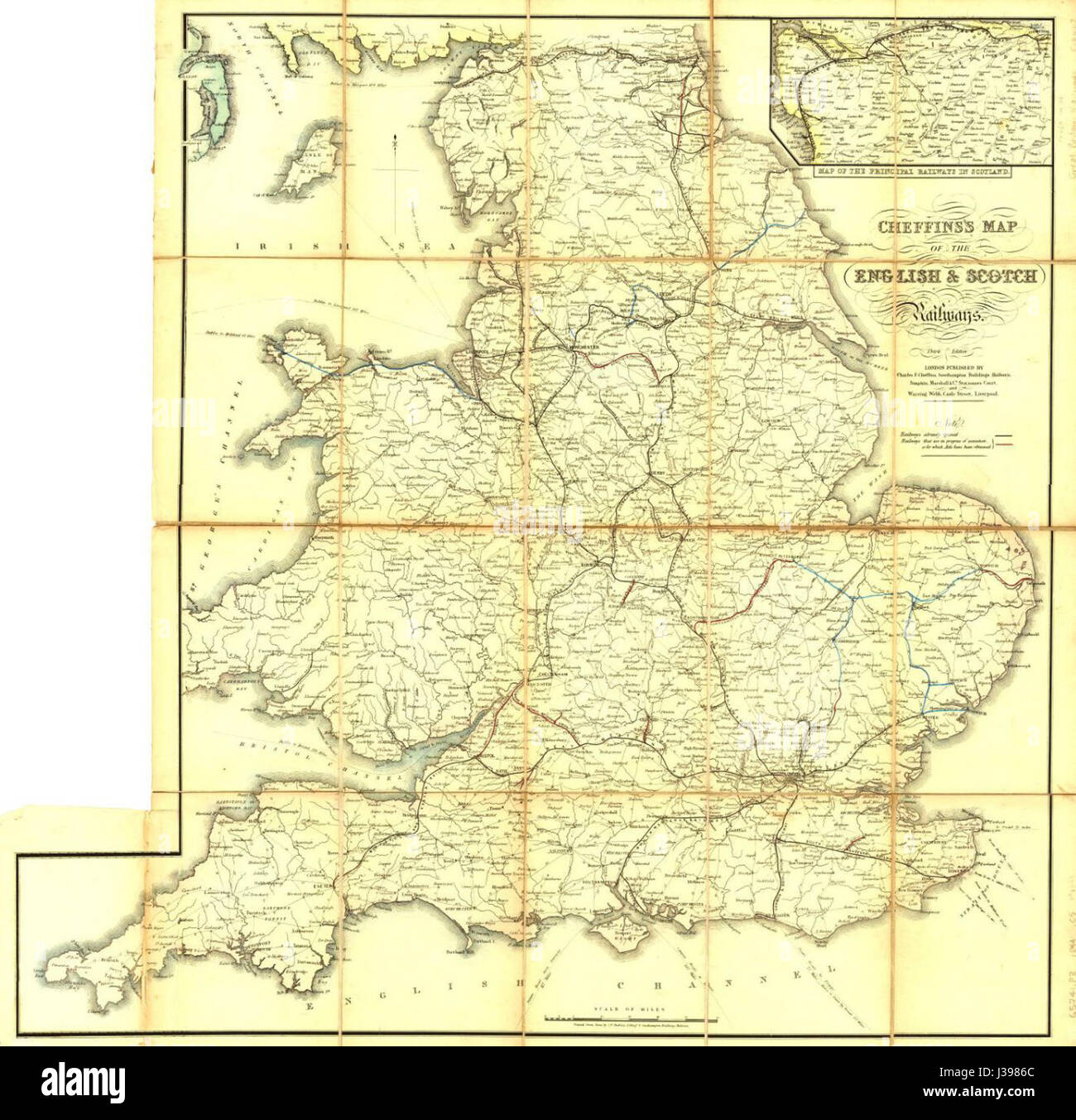 Cheffins Karte der englischen & Scotch Eisenbahnen, 1850 ...