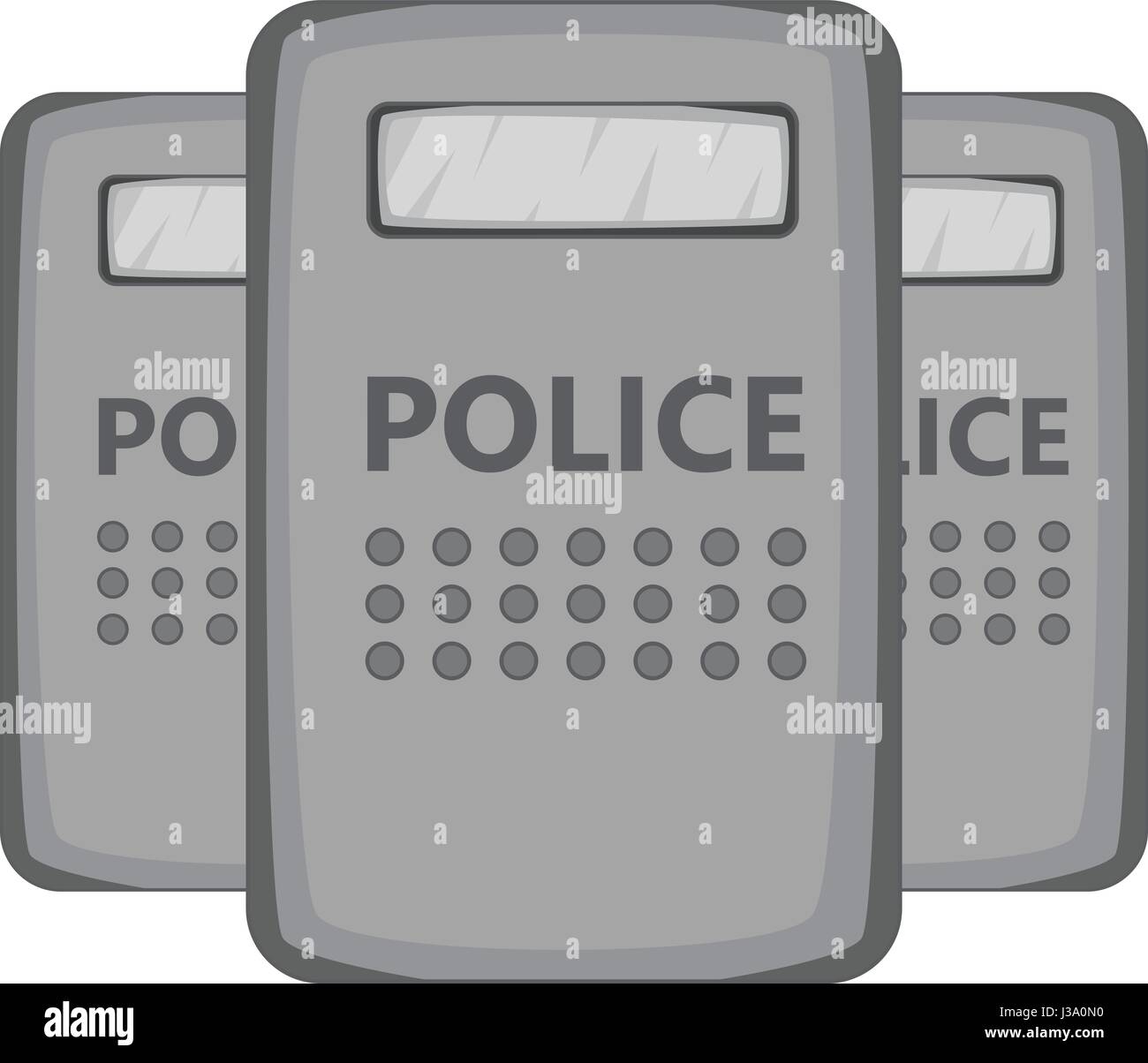 Riot Shields Symbol Monochrom Stock-Vektorgrafik - Alamy
