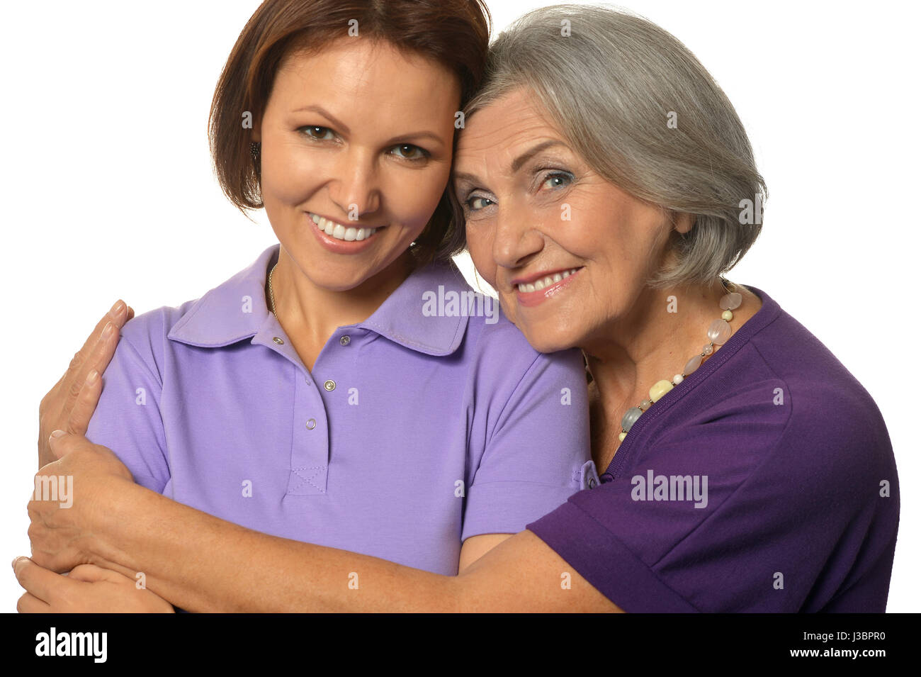 Schöne alte Mutter mit eine erwachsene Tochter Stockfotografie - Alamy