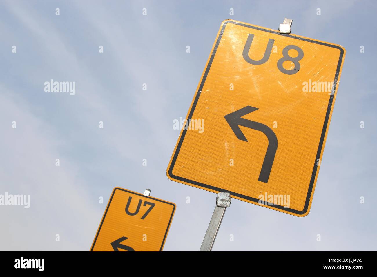 Deutsche Verkehrszeichen: Umleitung Stockfotografie - Alamy