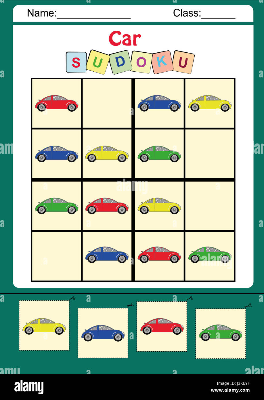 Bild-Sudoku für Kinder, Arbeitsblatt, Hausaufgaben kritisches Denken ... Bild-Sudoku für Kinder, Arbeitsblatt, Hausaufgaben kritisches Denken ...
