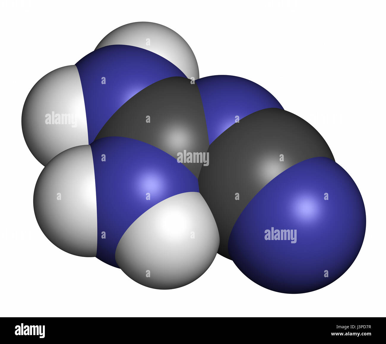 Dicyandiamid (2-Cyanoguanidine, DCD) Molekül. Als Dünger und in der ...