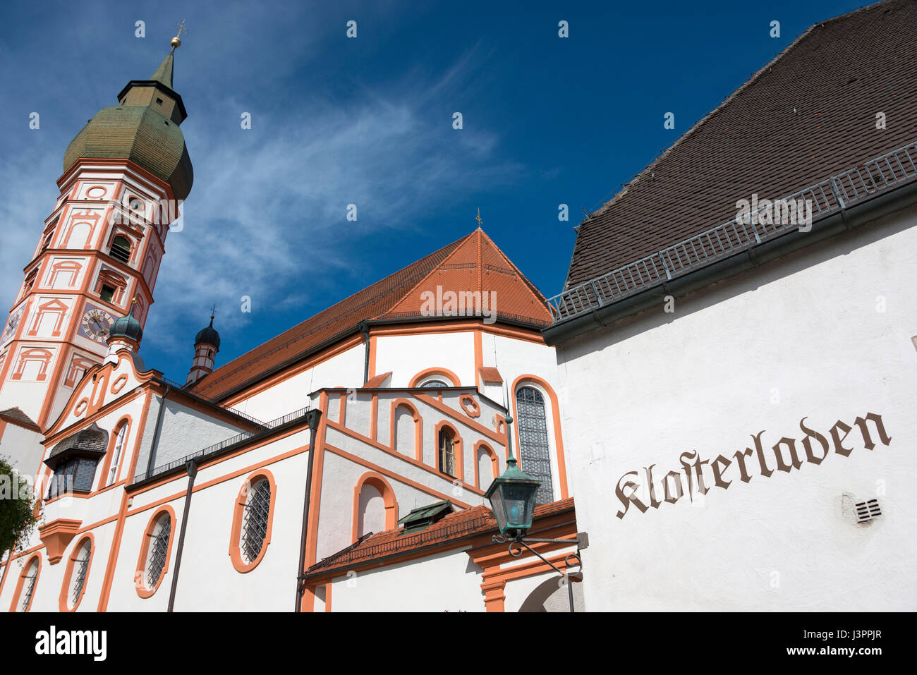 Kirche und Turm, Andechs Abbey, Kloster Andechs, Bayern, Deutschland ...
