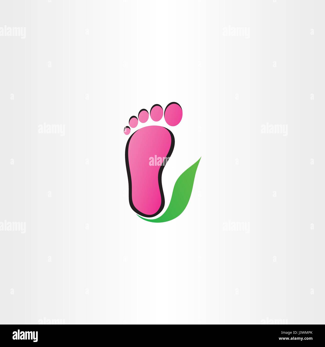 gesunden Fuß Logo Fußabdruck Blatt Vektor Stock-Vektorgrafik - Alamy