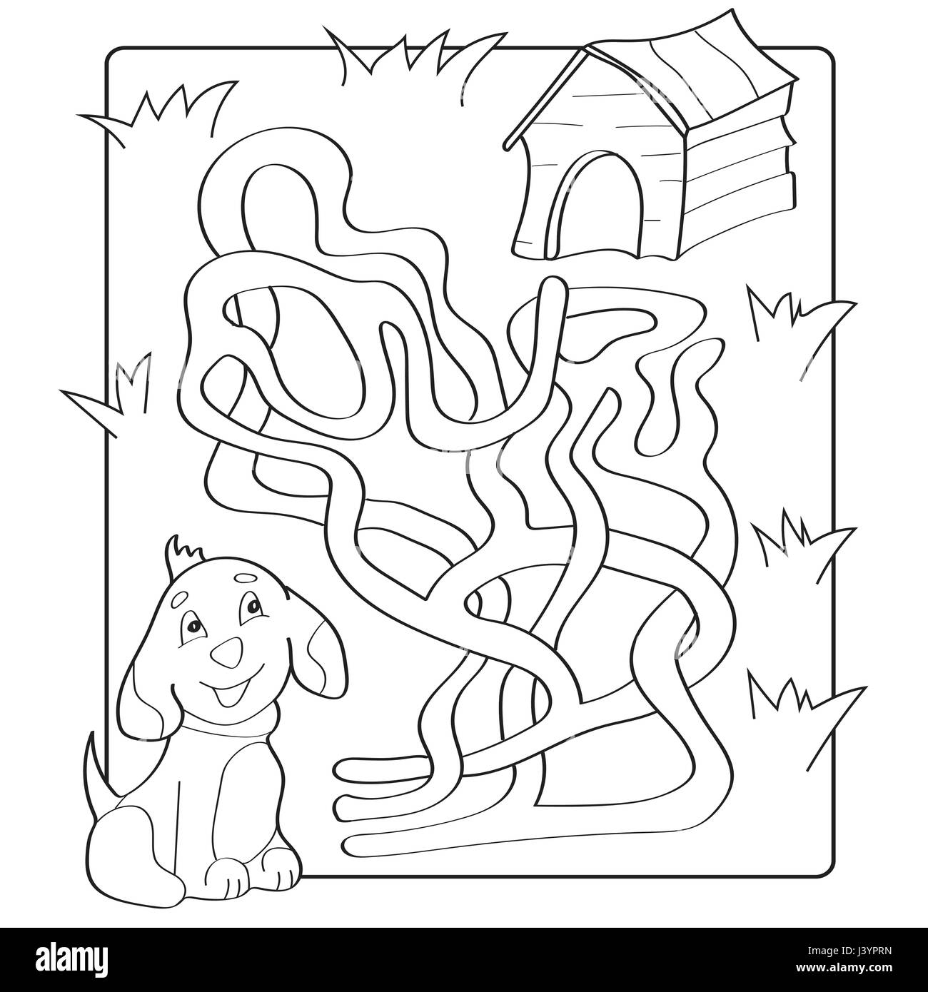 Helfen Sie Welpen Weg zu seinem Haus zu finden. Labyrinth. Labyrinth ...