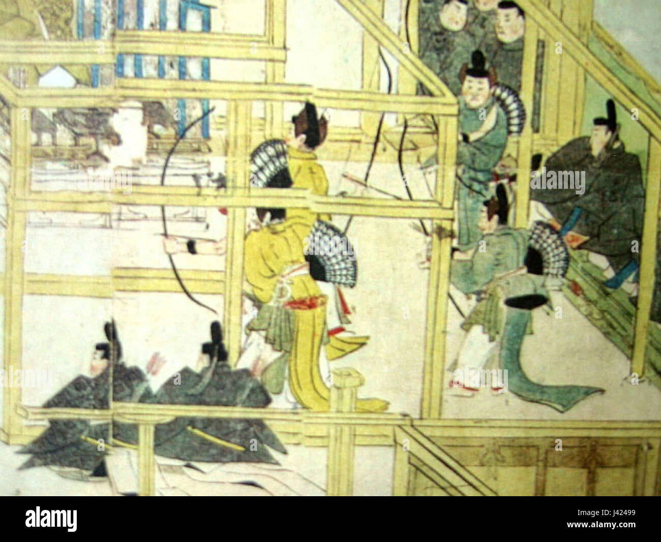 Kyujutsu ist die traditionelle japanische Kunst des Bogenschießens, die ...