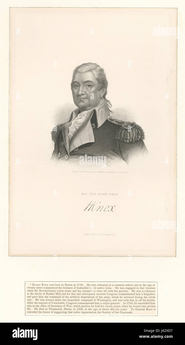 Gen henry knox -Fotos und -Bildmaterial in hoher Auflösung – Alamy