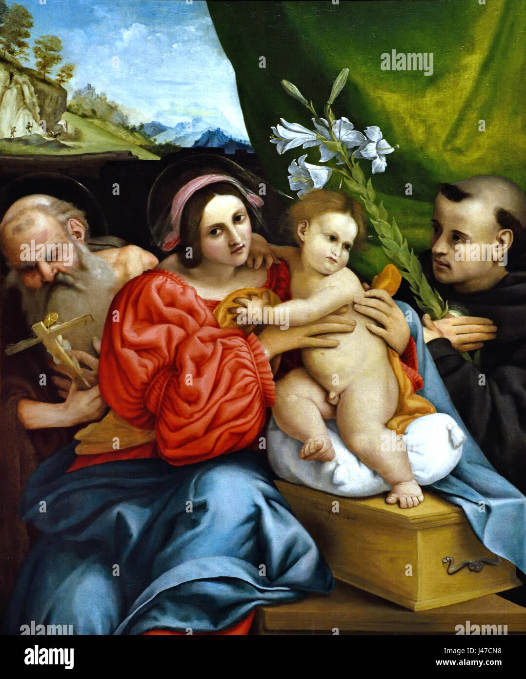 Jungfrau und kind mit heiligen jerome und nicholas von tolentino -Fotos und -Bildmaterial in ...