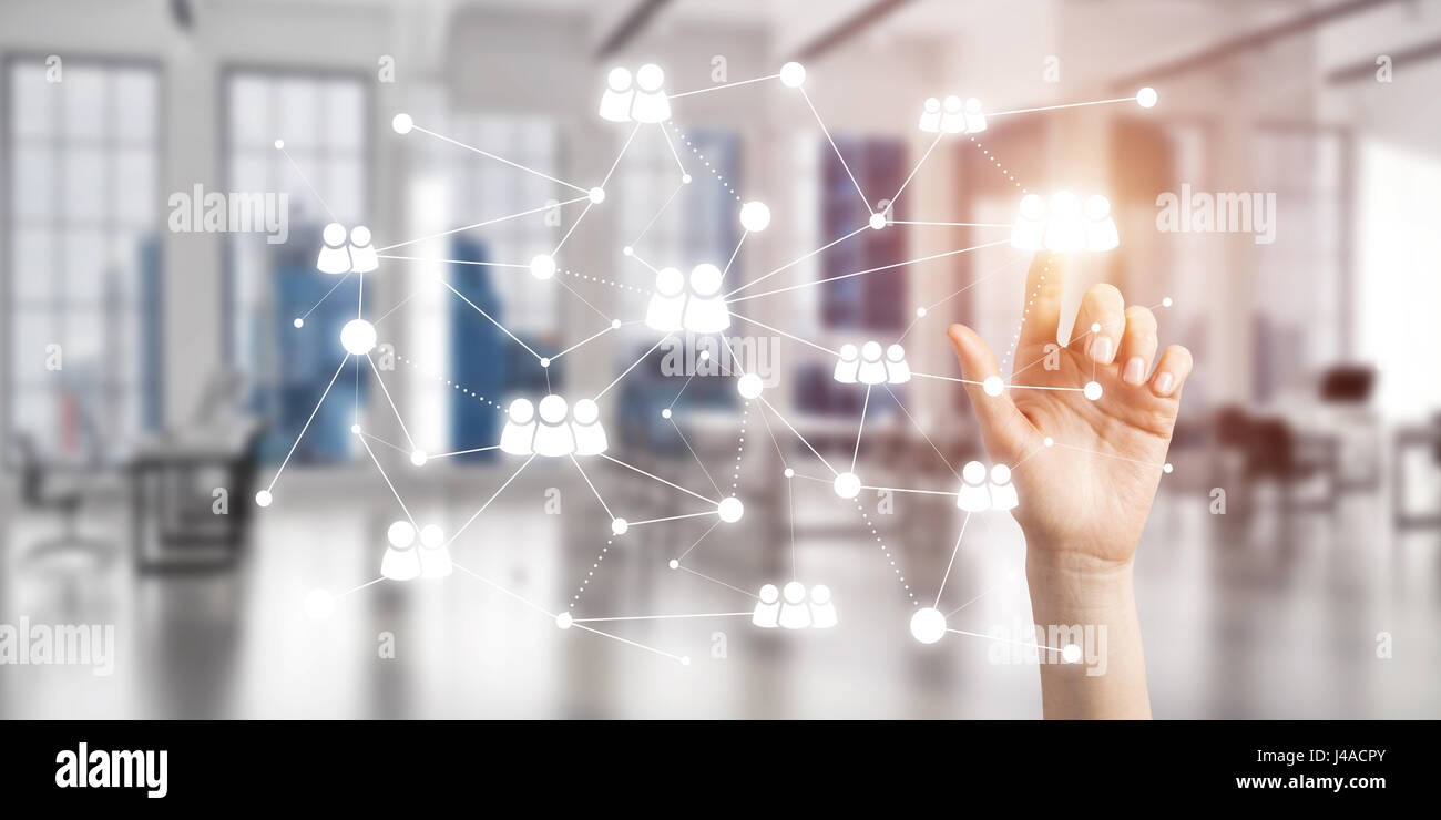 Moderne drahtlose Technologien für Unternehmen und Menschen auf der ...