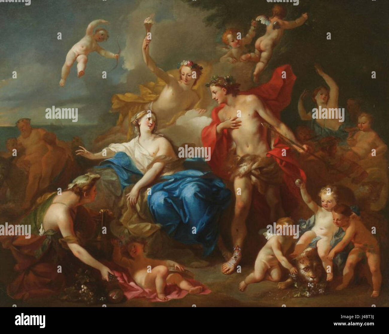 Bacchus und Ariadne ist ein Gemälde von Pierre Jacques Cazes, das die ...