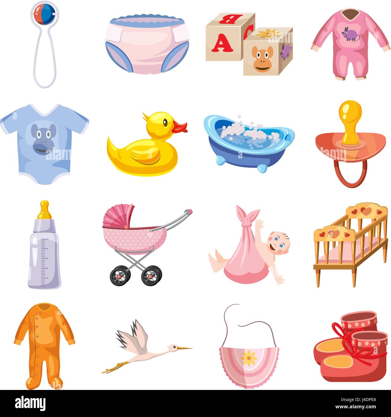Baby born Icons gesetzt, cartoon-Stil Stock-Vektorgrafik - Alamy