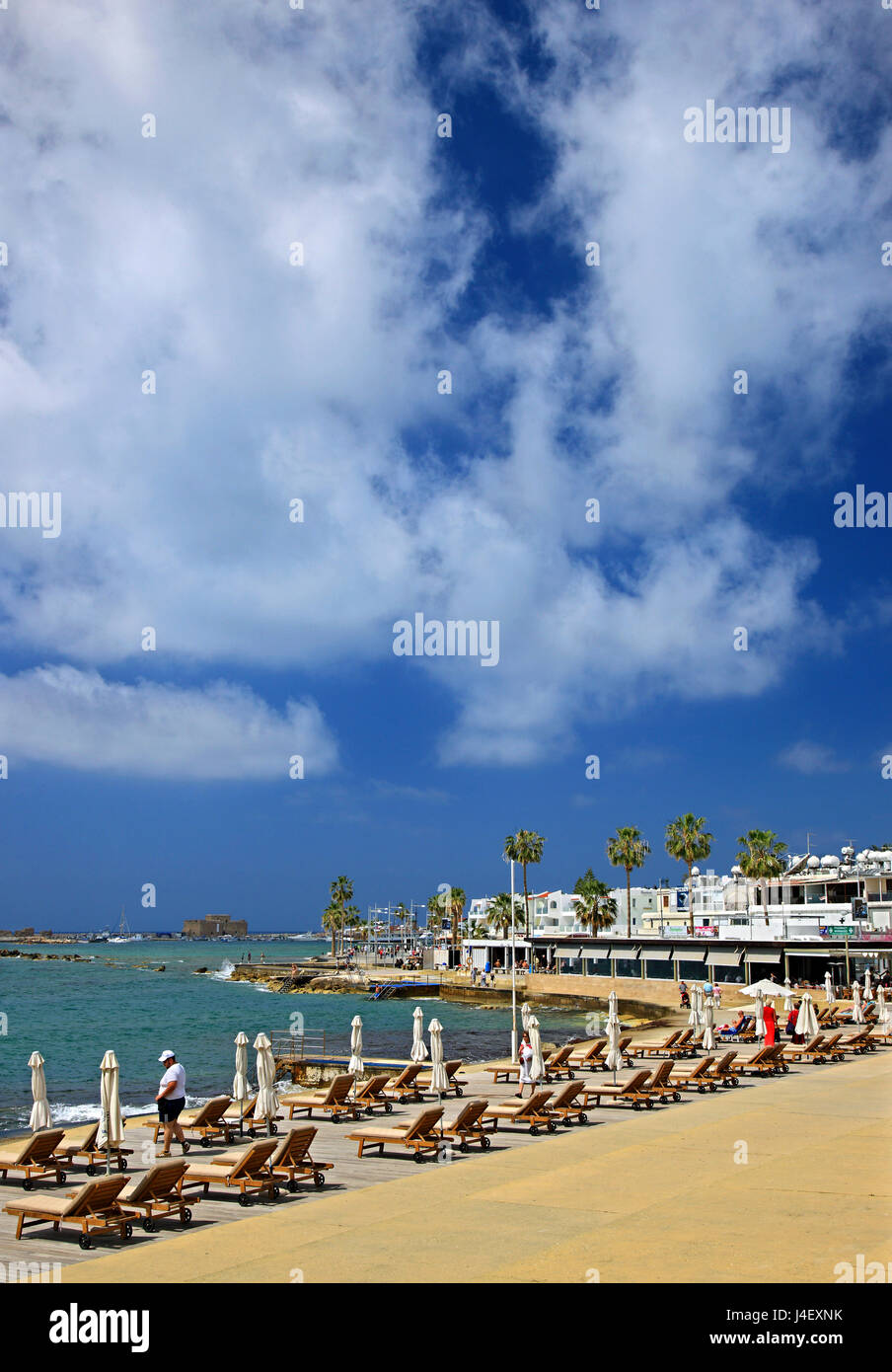 Kommunale Bäder Strand, bekannt als "Bania" (Kato) Paphos, Zypern ...