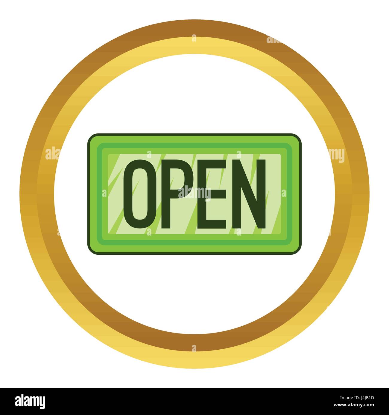 Typenschild offen Vektor icon Stock-Vektorgrafik - Alamy