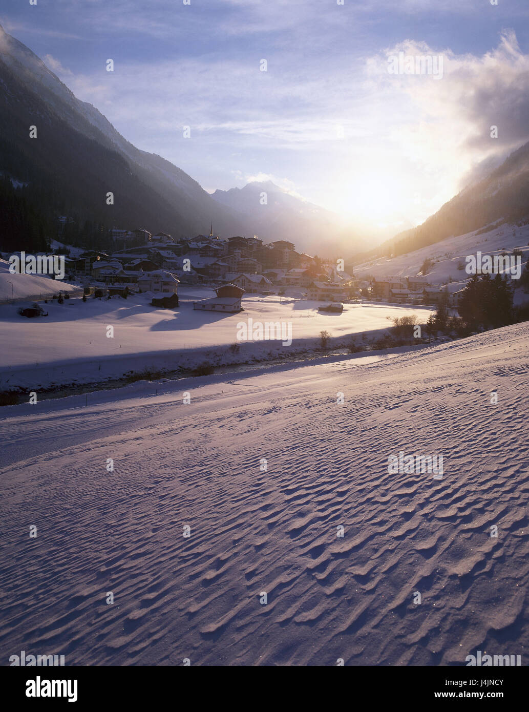 Österreich, Tirol, Paznauntal, Ischgl, lokale Ansicht, Winter ...