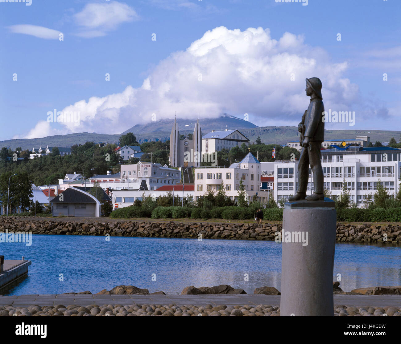 Akureyri, Island, Blick auf die Stadt, Kirche Europas, Insel, Island ...