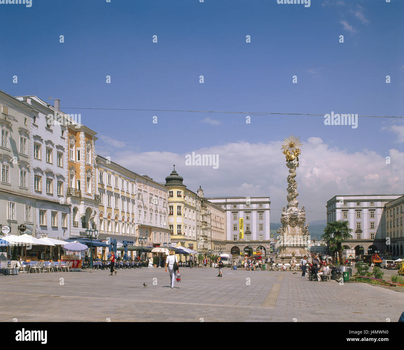 Österreich, Oberösterreich, Linz, Blick auf die Stadt, wichtigsten ...