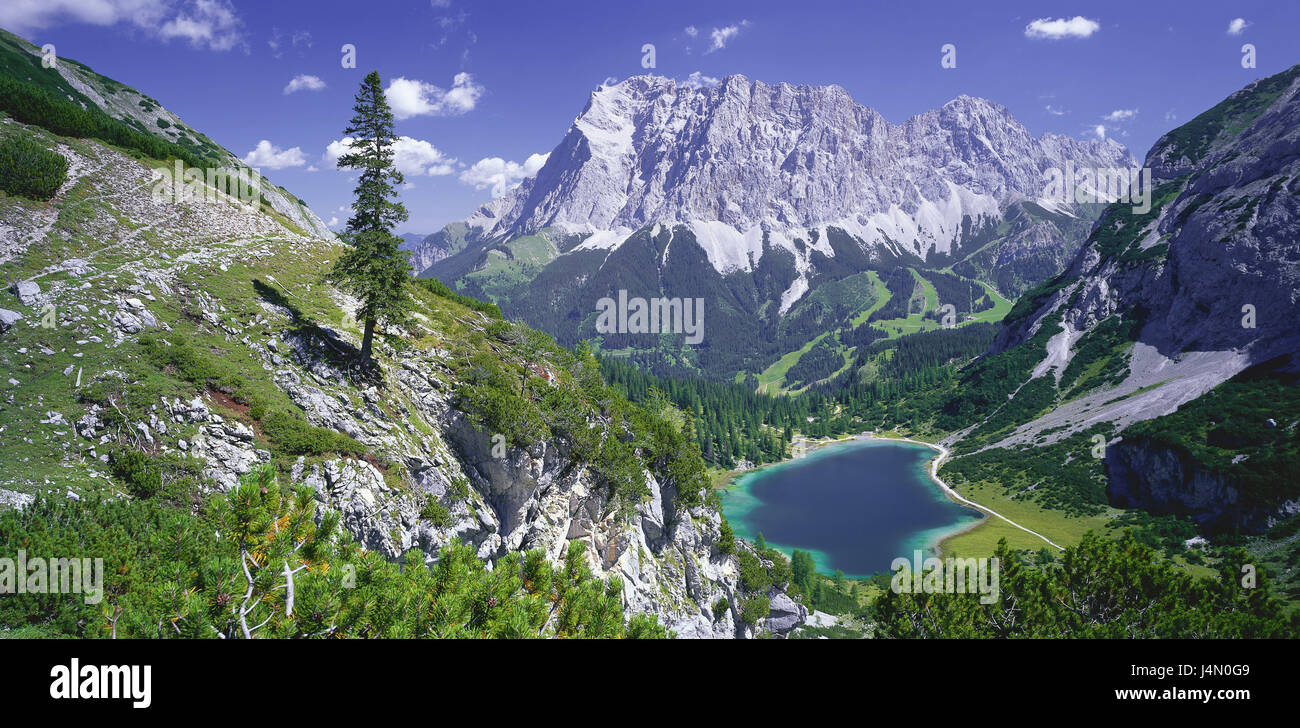 Österreich, Tirol, Ehrwald, Zugspitze, Seebensee, Alpen ...