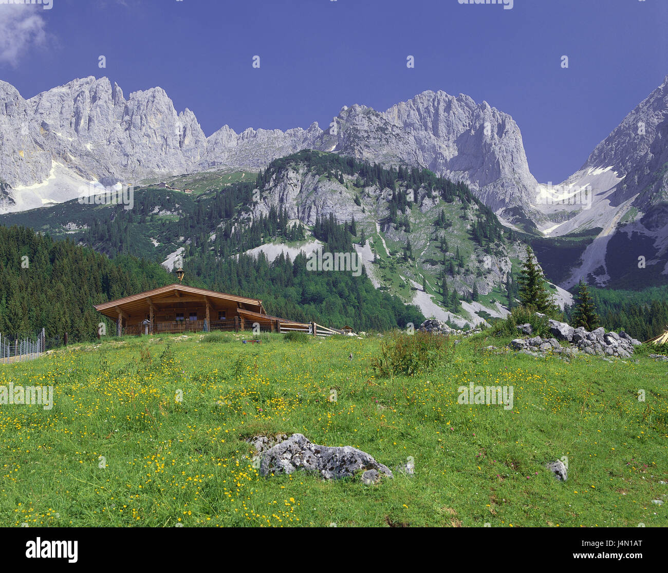 Österreich, Tirol, Ellmau, Wilder Kaiser, Wochenbrunnalm, Ellmauer Tor ...