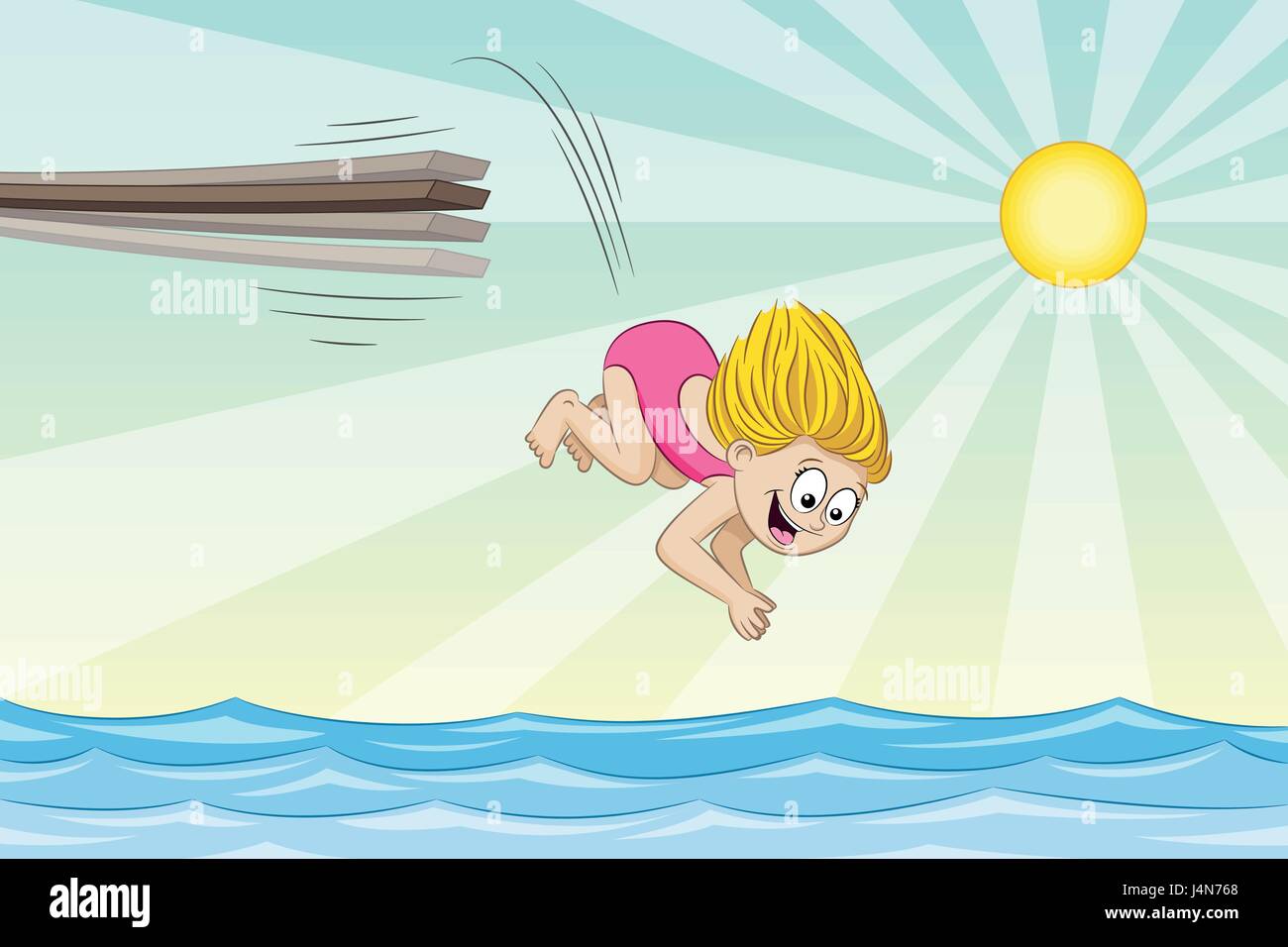 Schwimmen mädchen Stock-Vektorgrafiken kaufen - Alamy