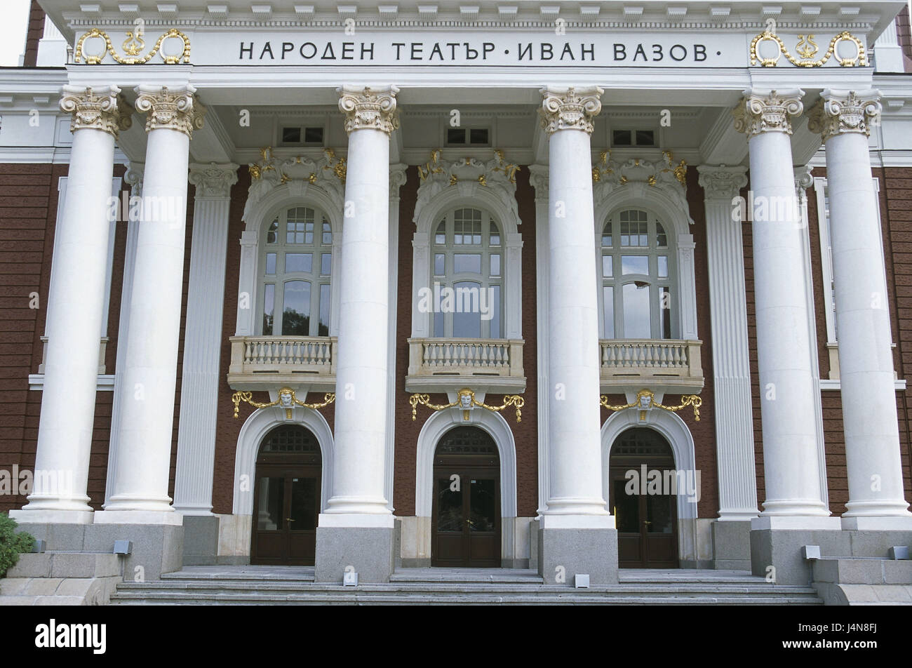 Bulgarien, Sofia, Ivan Vazov Nationaltheater, Fassade, Eingang, Säulen, Stadt, Hauptstadt ...