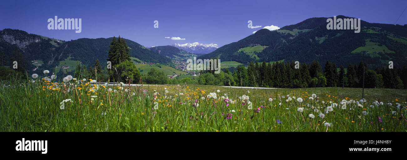 Österreich, Tirol, Wildschönau, Oberau, Wilder Kaiser, Berglandschaft ...