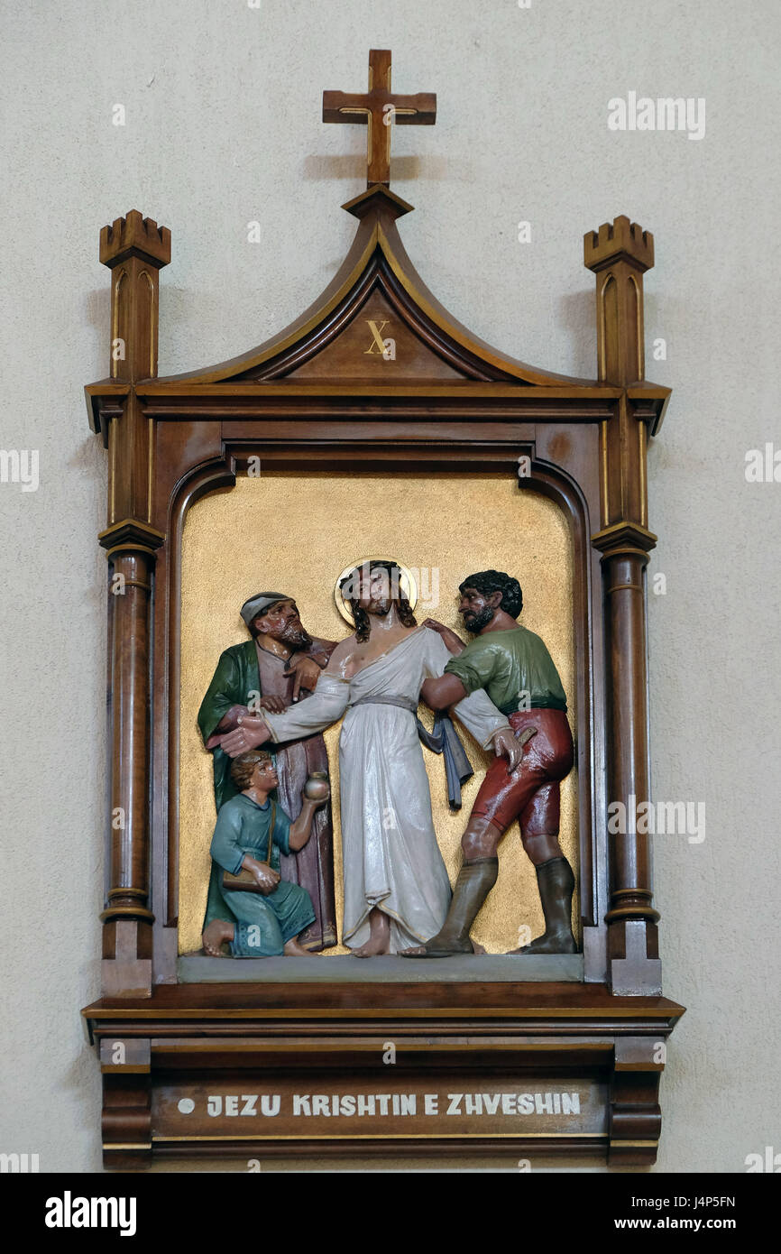 10. der Kreuzweg, Jesus wird beraubt seine Gewänder, Mutter Teresa ...
