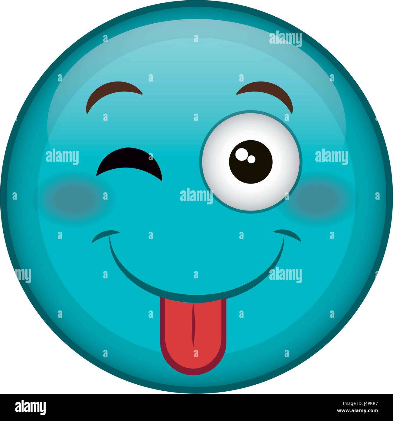 Zunge raus Gesicht Emoticon Kawaii Charakter Stock-Vektorgrafik - Alamy