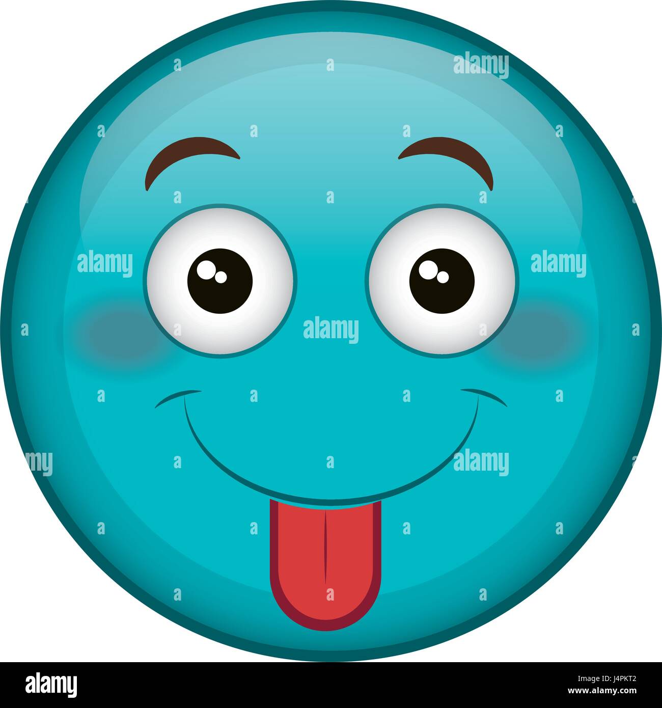 Zunge raus Gesicht Emoticon Kawaii Charakter Stock-Vektorgrafik - Alamy